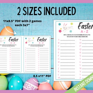 Easter A-Z Game, Easter Activities for Kids, Teen and Adults, Printable ...