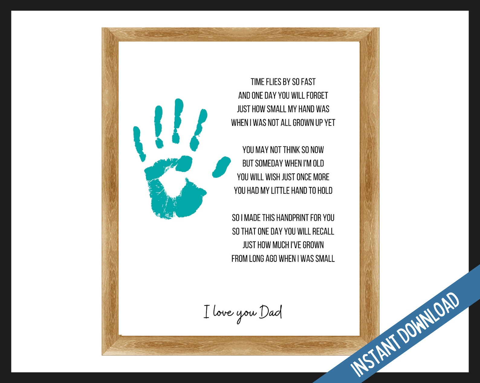 Dad Handprint Poem Father's Day Gift Handprint Art for - Etsy
