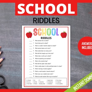 Back to School Riddles, Classroom Activity, School Jokes for Kids ...