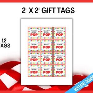 Printable Birthday Gift Tags, Thanks for Making My Birthday Pop ...