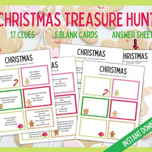 Christmas Scavenger Hunt, Christmas Elf Treasure Hunt, Gingerbread ...