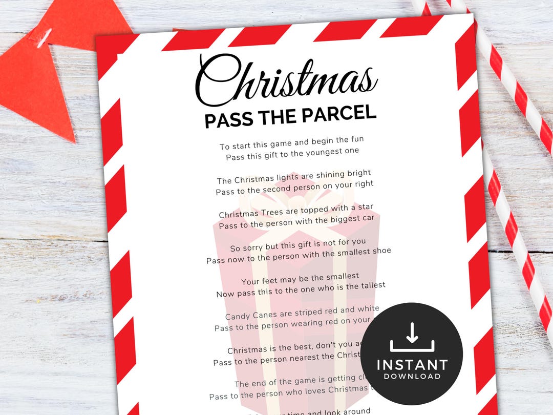 Christmas Pass the Parcel Party Game, Xmas Party Printable Game, Fun ...