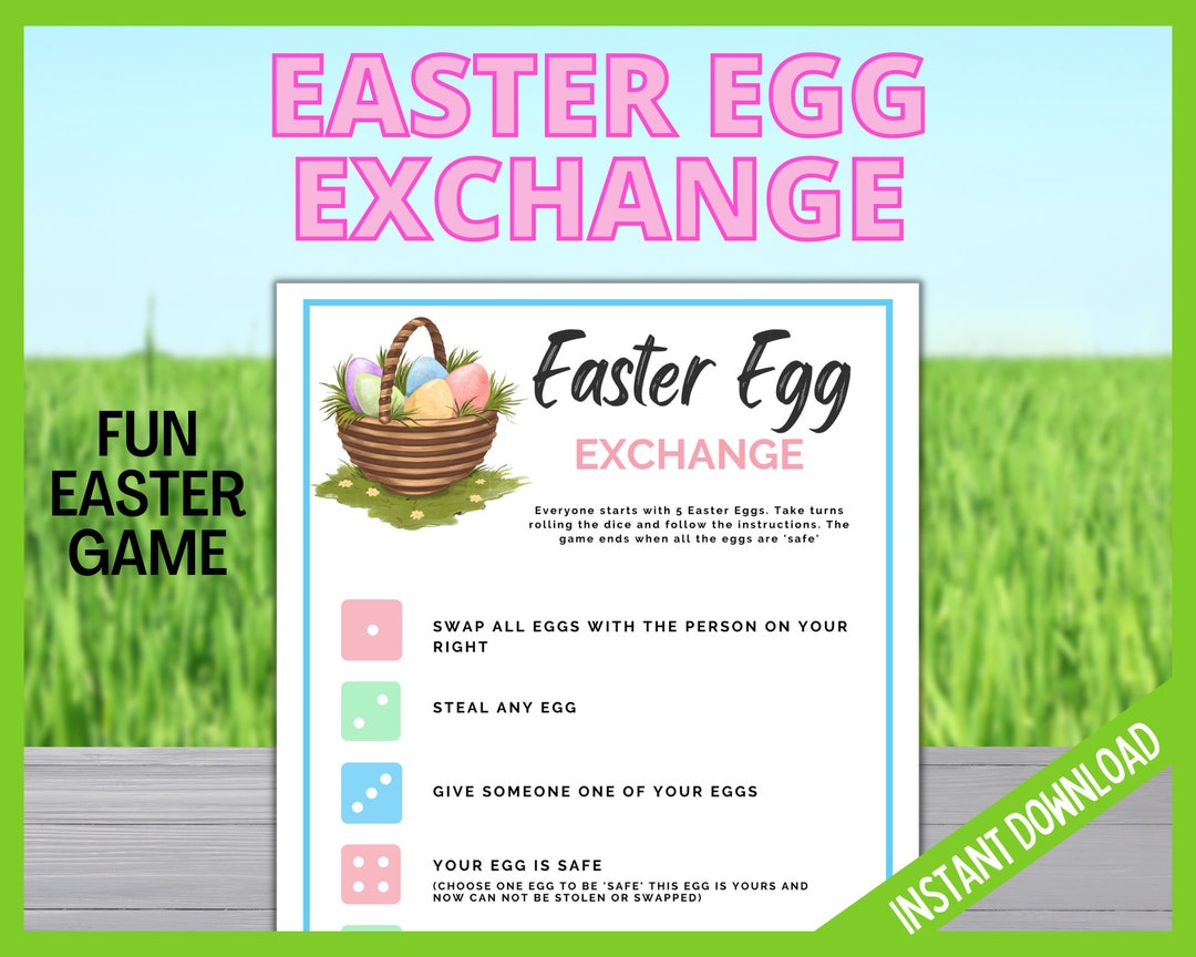 Easter Egg Exchange, Easter Dice Game, Easter Games Kids Printable ...