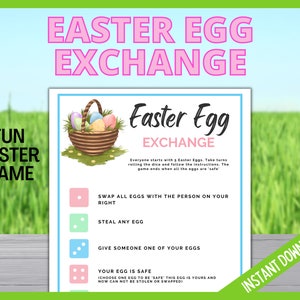 Easter Egg Exchange, Easter Dice Game, Easter Games Kids Printable ...
