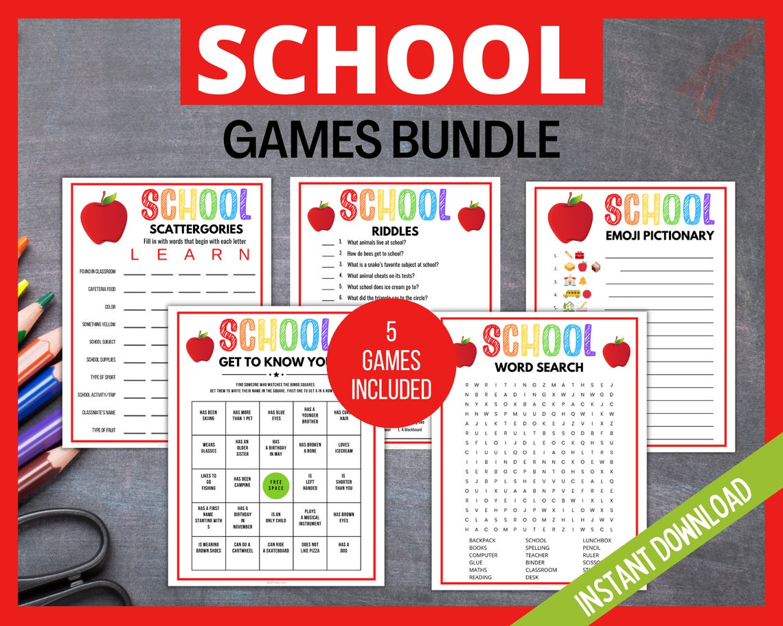 Back to School Printable Games Bundle Classroom Activity - Etsy