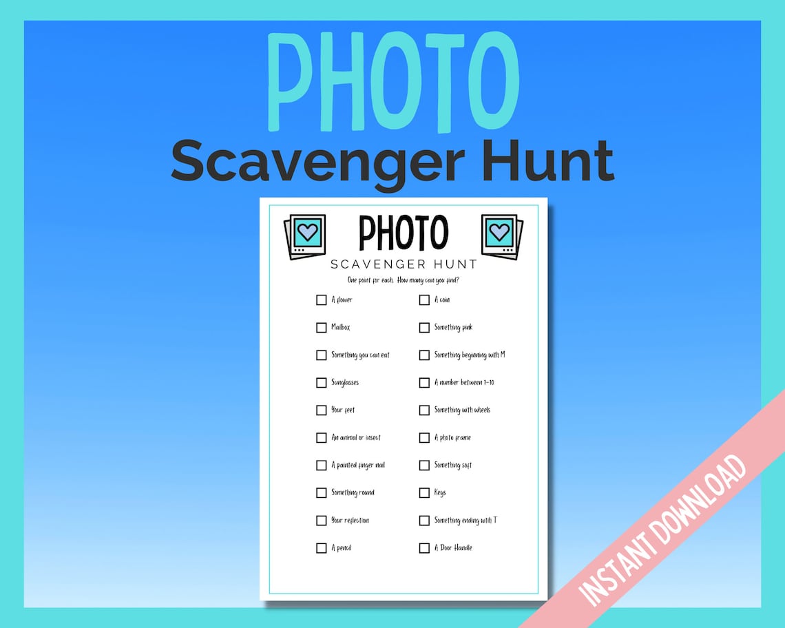Photo Scavenger Hunt Printable Game - Etsy