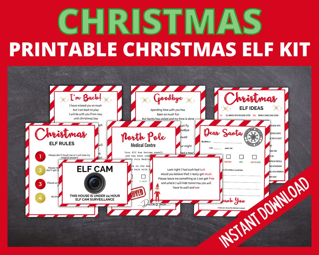 Christmas Elf Activities Printable Elf Kit Bundle Elf - Etsy