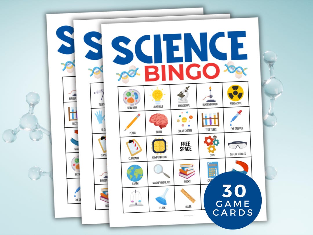 Science Bingo Cards, Science Printable, Chemistry Bingo, Science ...