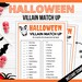 Halloween Movie Villain Match Up Halloween Printable Game - Etsy