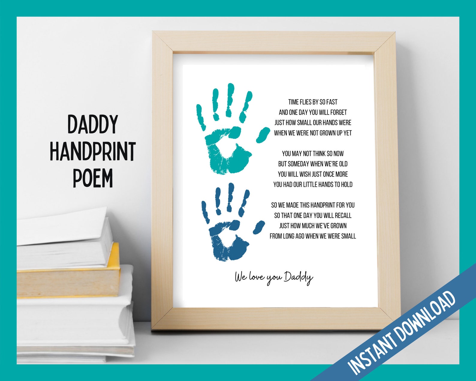 Dad Handprint Poem Father's Day Gift Handprint Art for - Etsy