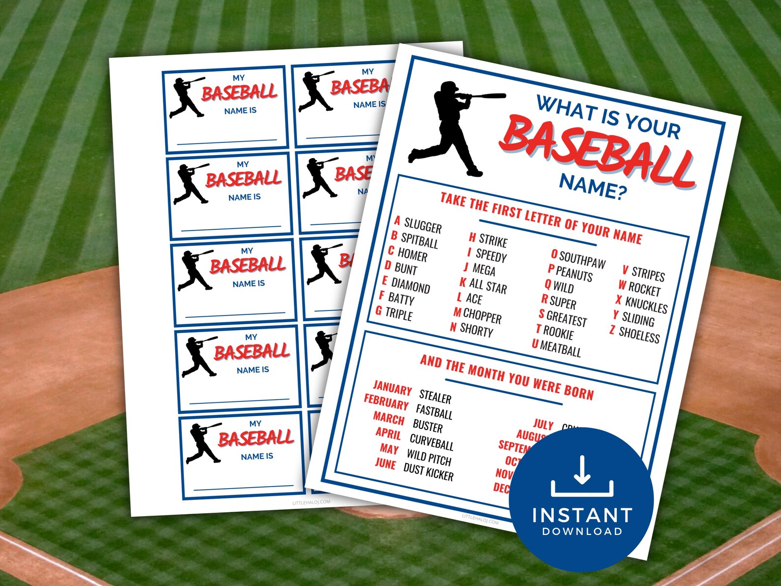 What's Your Baseball Name Game, Printable Baseball Team Game, Baseball ...