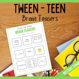 Brain Teasers for Tween and Teens, Teen Fun Games, Tween Games, Brain ...