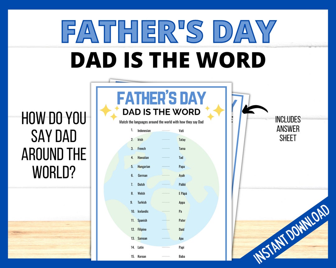 Father's Day Printable Game, Fun Dad Games, Dad Around the World ...