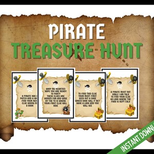 Pirate Treasure Hunt Clues, Pirate Scavenger Hunt, Pirate Party, Pirate ...