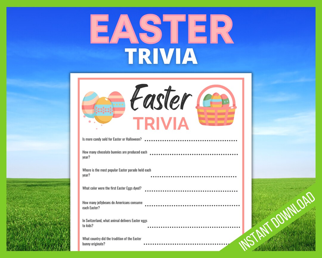 Easter Trivia, Printable Easter Games, Holiday Activities, Family Fun ...
