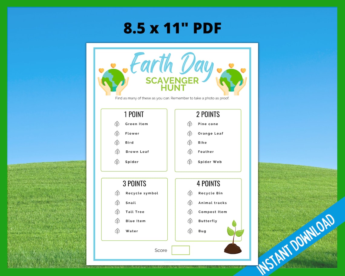 Earth Day Scavenger Hunt, Earth Day Activity, Earth Day Party Games ...