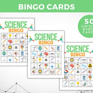 Science Bingo Cards, Science Printables, Science Classroom Game, Mad ...