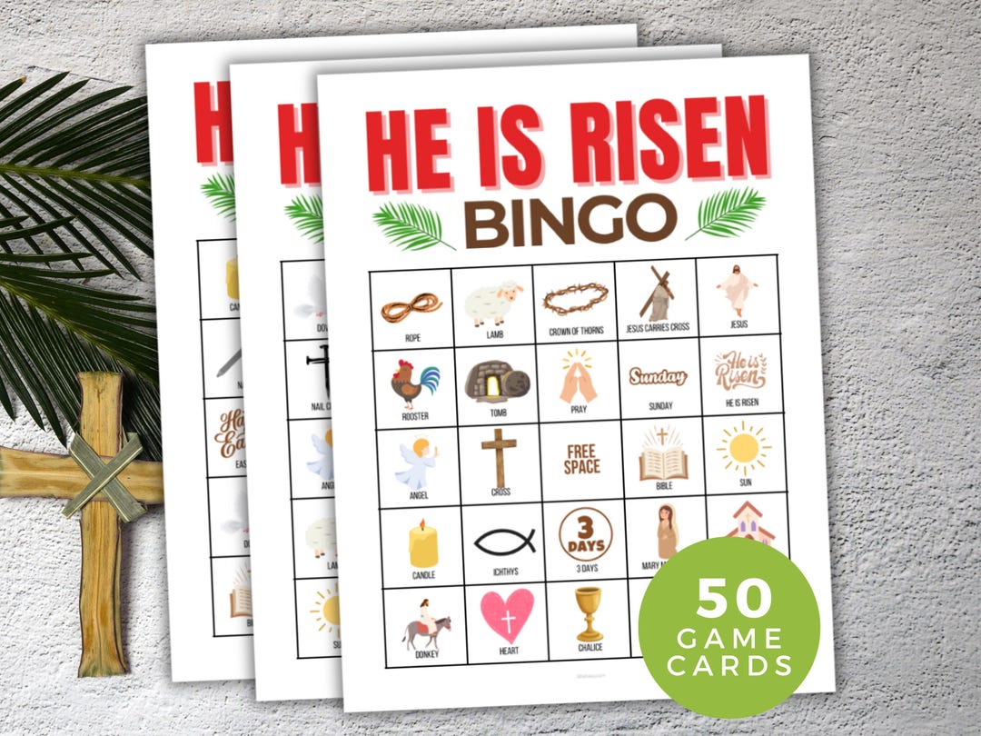 Easter Bingo Game, He is Risen Bingo, Easter Classroom, Resurrection ...