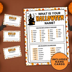 What's Your Halloween Name, Halloween Printable Game, Halloween Party ...