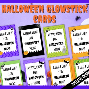Halloween Glowstick Cards, A Little Light to Glow Your Night Halloween ...