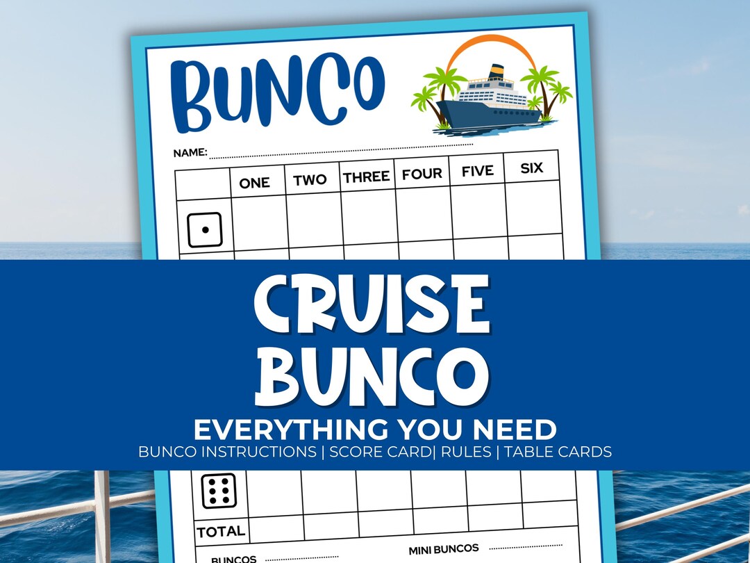 Cruise Bunco Printable Party Pack and Scorecards, Bunco Game Rules ...