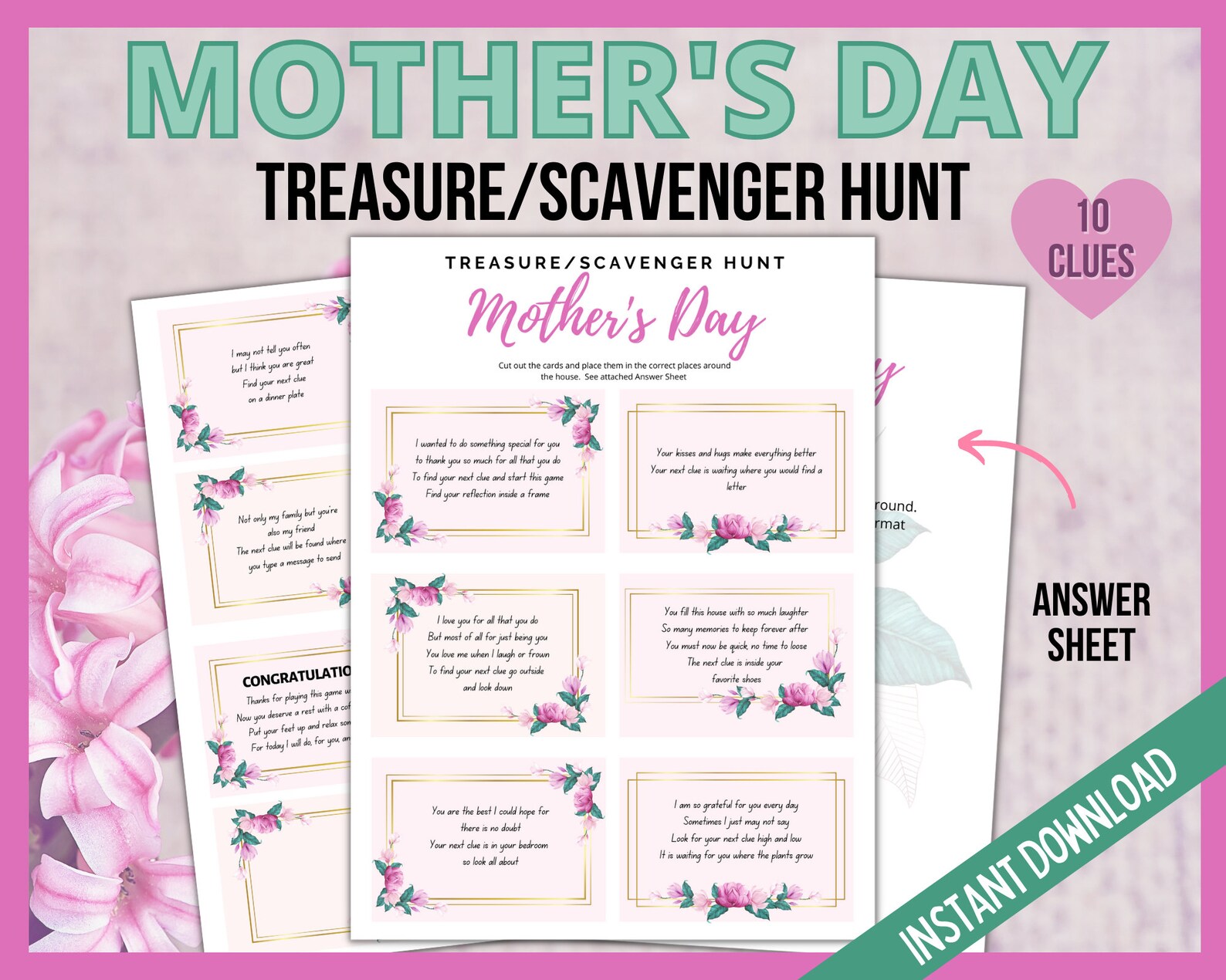 Mother's Day Scavenger Hunt Mother's Day Treasure - Etsy