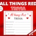 Valentines Day Color Red Trivia Game, Kids Valentines Classroom ...