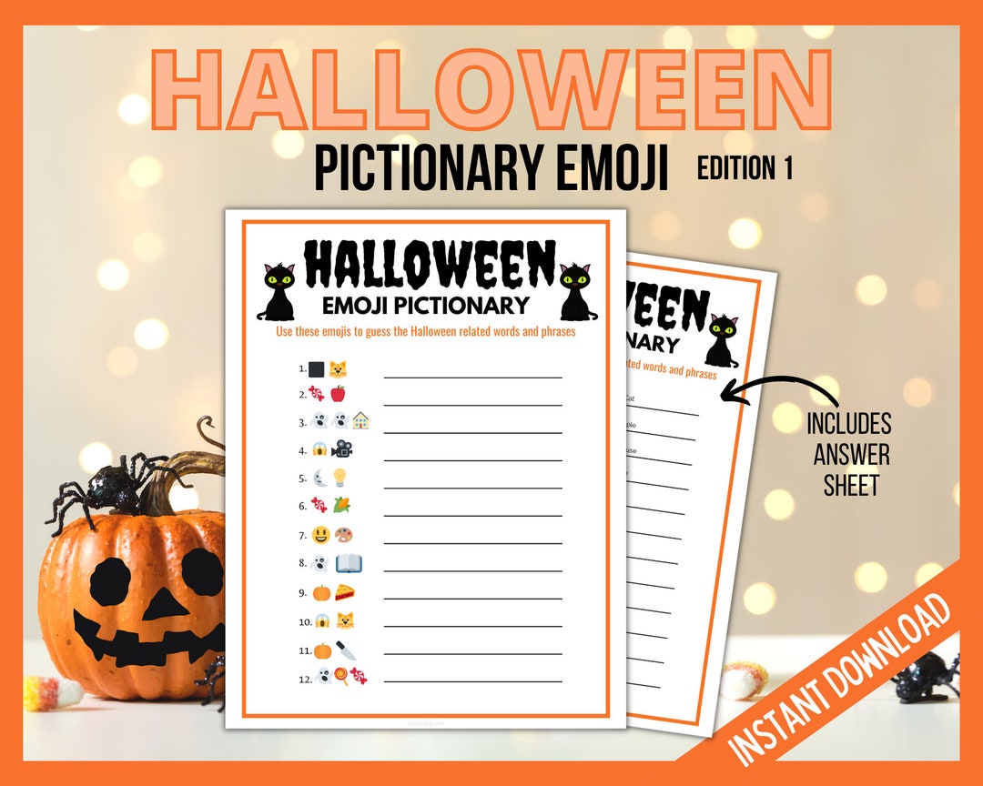 Halloween Emoji Pictionary Edition 1, Halloween Pictionary, Halloween ...