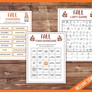Fall Games Bundle, Printable Autumn Activity, Fall Time Fun ...