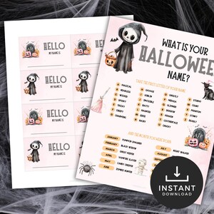 What's Your Halloween Name, Pink Halloween Printable Game, Halloween ...