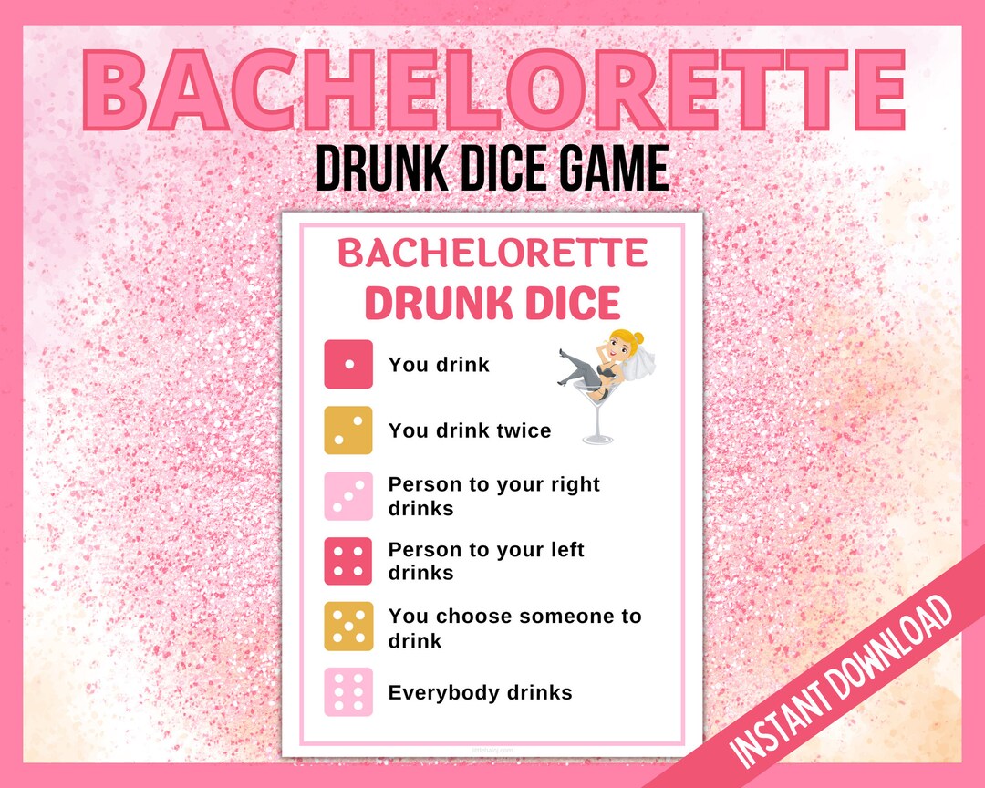 Bachelorette Drunk Dice Drinking Game Ladies Night Dice Game Hens