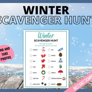 Winter Scavenger Hunt, Fun Winter Game, Cold Weather Fun Game for Kids ...