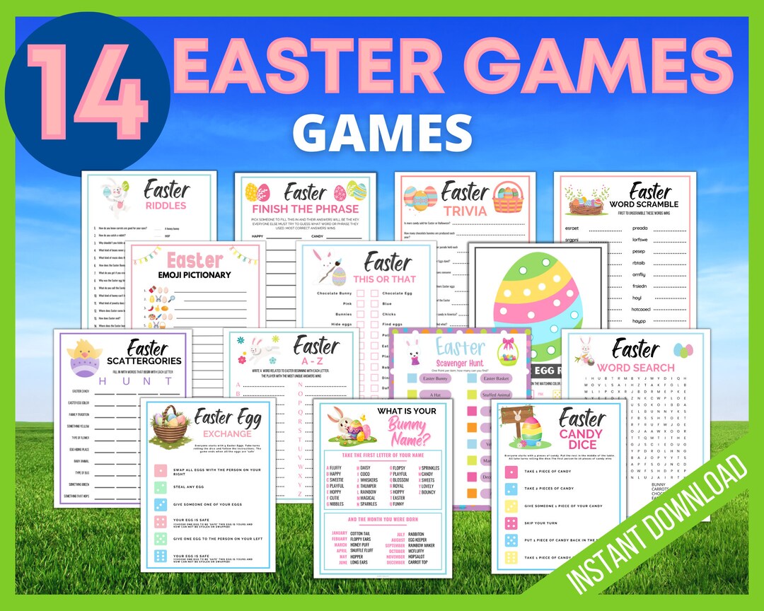 Ultimate Easter Games Bundle for Kids & Adults Printable - Etsy