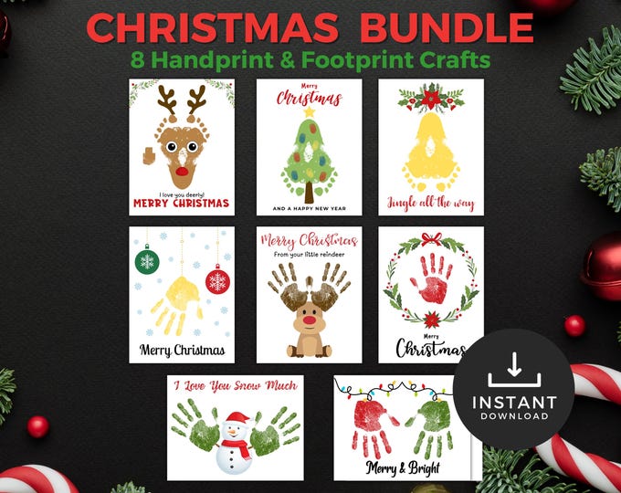 Christmas Tree Handprint Craft Printable Christmas Handprint Art DIY ...