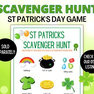St Patricks Day Scavenger Hunt for Kids, St Patricks Day Treasure Hunt ...