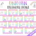 Unicorn Treasure Hunt for Kids, Unicorn Scavenger Hunt Clues, Unicorn ...