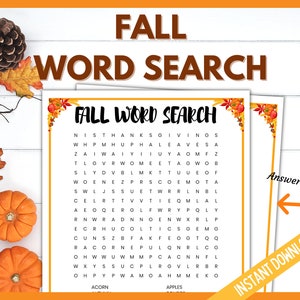 Fall 7 Game BUNDLE, Printable Autumn Game Bundle, Fall Activities for ...