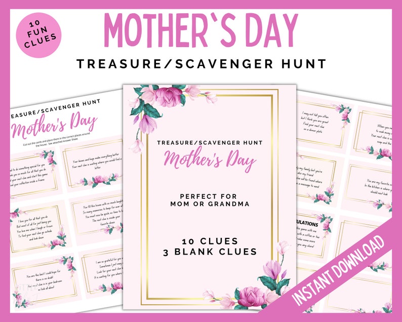 Mother's Day Scavenger Hunt Mother's Day Treasure | Etsy
