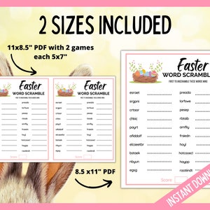 Easter Word Scramble, Easter Party Games, Easter Word Unscramble Party ...