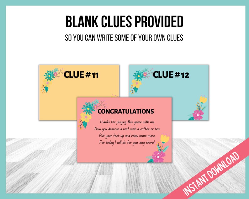 Mother’s Day Scavenger Hunt Clues, Mother’s Day Treasure Hunt, Mother’s ...