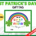 St Patrick's Day Gift Tag Lucky to Have a Friend Like - Etsy