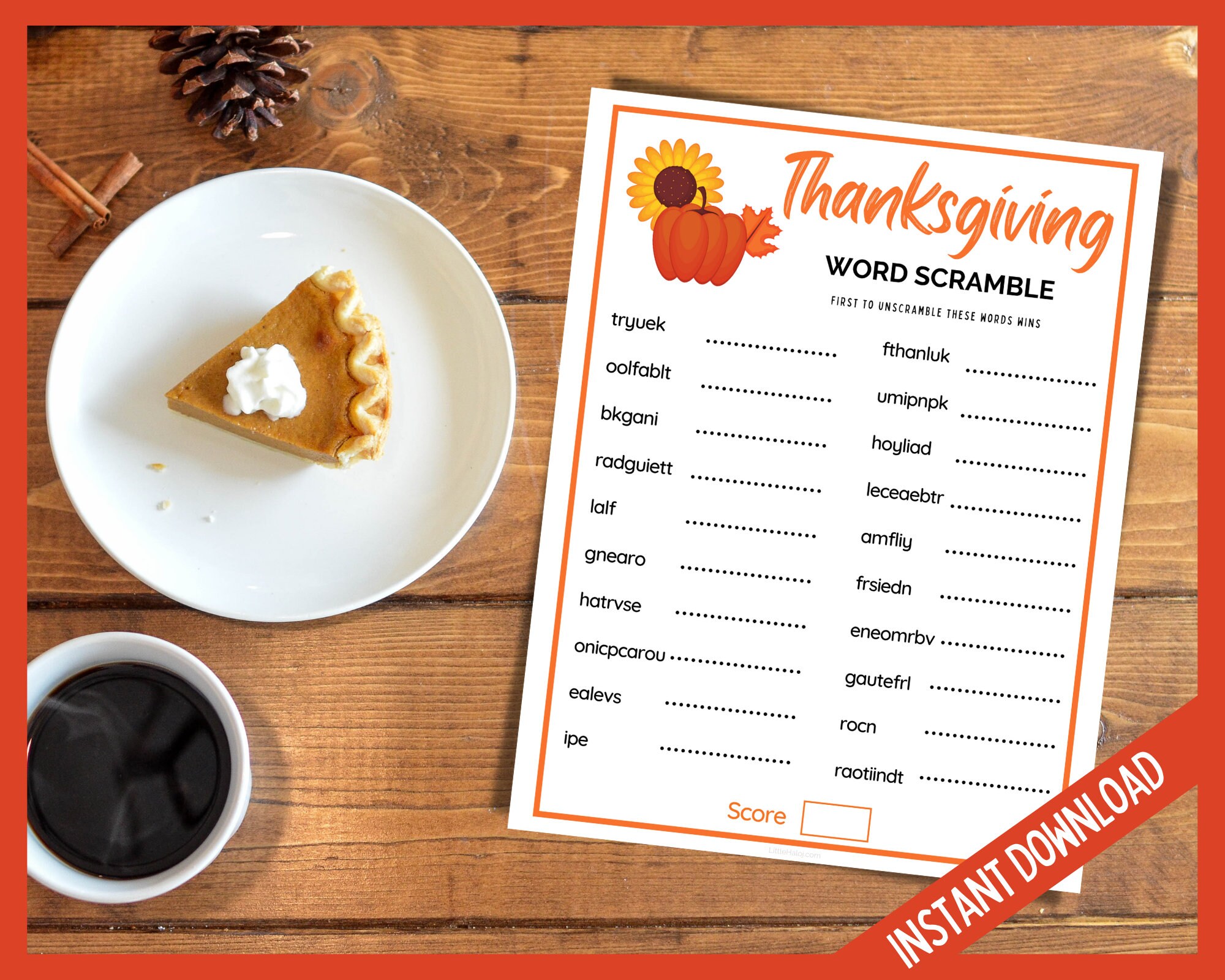 Thanksgiving Word Scramble, Thanksgiving Printable Games, Thanksgiving ...
