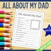 All About My Dad Father's Day Gift Idea Printable - Etsy