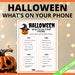 Halloween What's on Your Phone Game, Halloween Printable Activity for ...