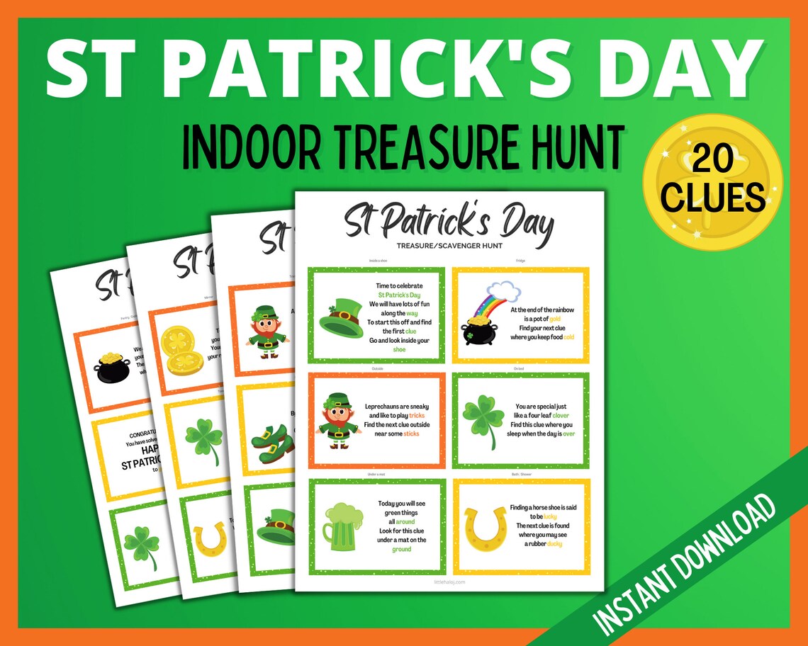 St Patricks Day Scavenger Hunt for Kids St Patricks Day | Etsy