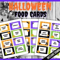 Halloween Candy Buffet Cards: Printable Food Label Tents (instant ...