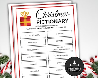 Christmas Pictionary Game Printable - Etsy