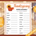 Thanksgiving Word Scramble, Thanksgiving Printable Games, Thanksgiving ...