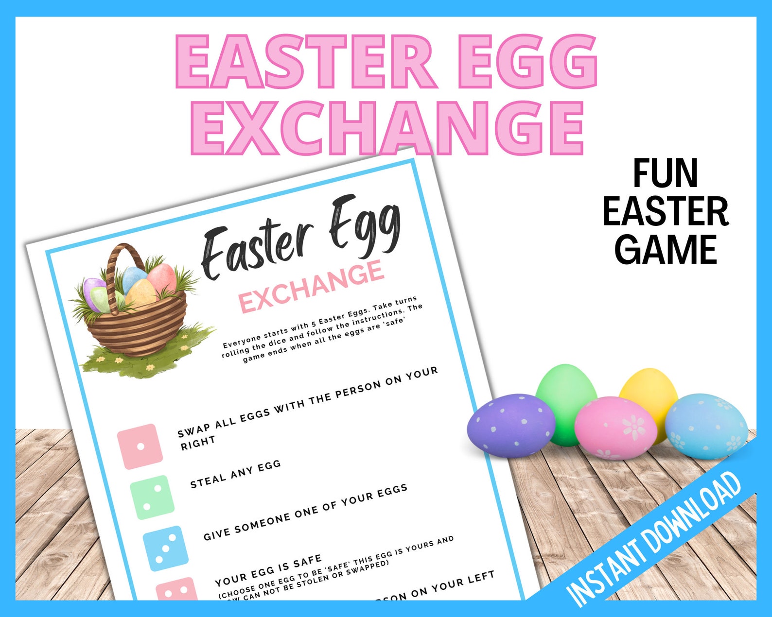 Easter Egg Exchange Easter Dice Game Easter Games Kids - Etsy