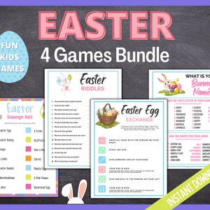 Easter Games Bundle for Kids, Printable Easter Party Games, Easter ...